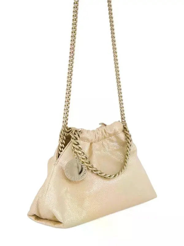 Stella McCartney Mini Falabella Drawstring Shoulder Bag With Chain Strap - Neutrals
