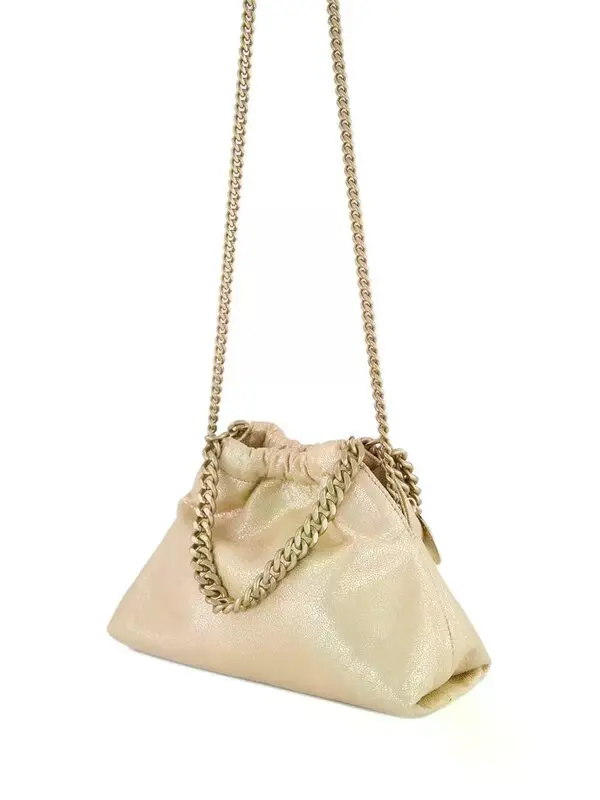 Stella McCartney Mini Falabella Drawstring Shoulder Bag With Chain Strap - Neutrals