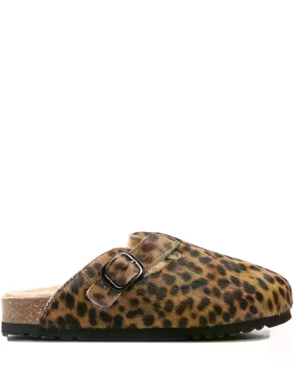 DR. SCHOLL'S SHOES Fae Leopard-print Buckle Mules - Brown
