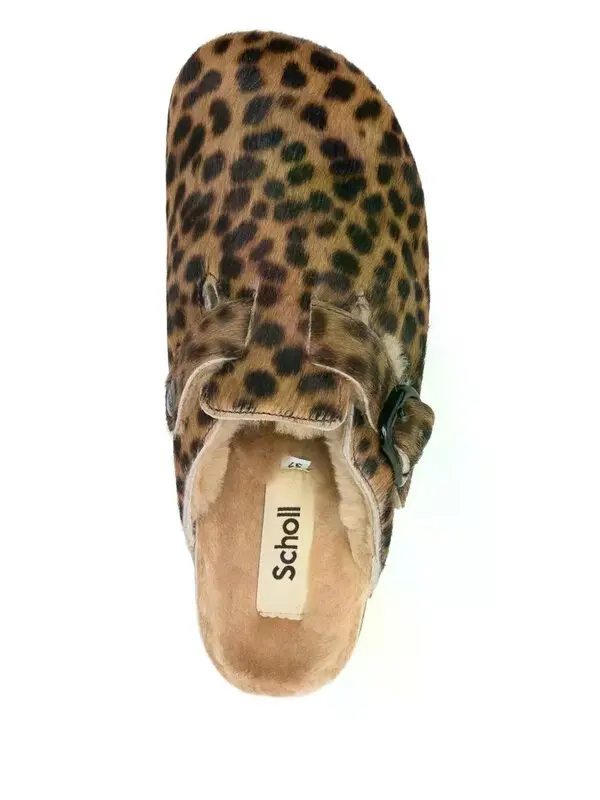 DR. SCHOLL'S SHOES Fae Leopard-print Buckle Mules - Brown