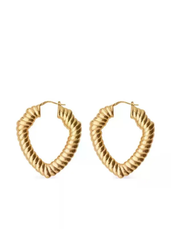 Burberry Large Shield Hoop Earrings - Gold