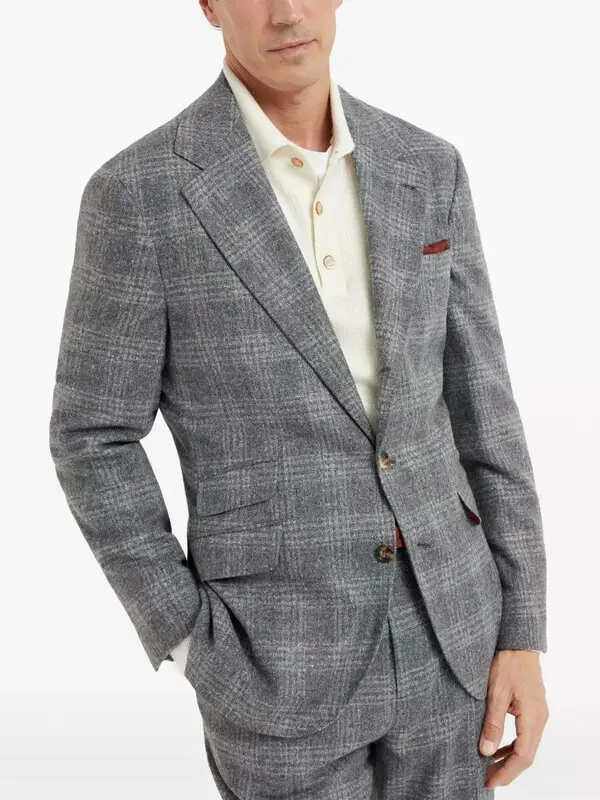 Brunello Cucinelli Check Pattern Blazer