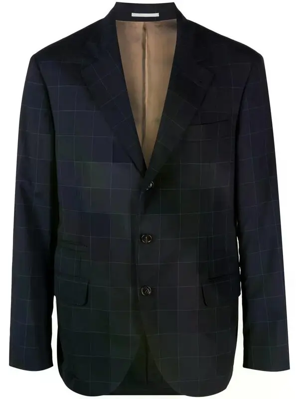 Brunello Cucinelli Single-breasted Checked Tailored Blazer
