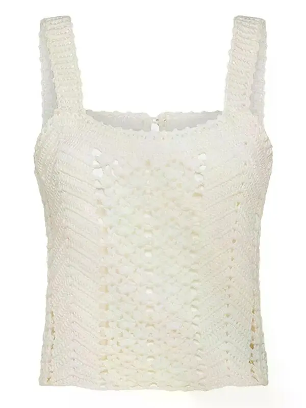 FORTE_FORTE Crochet Knit Top