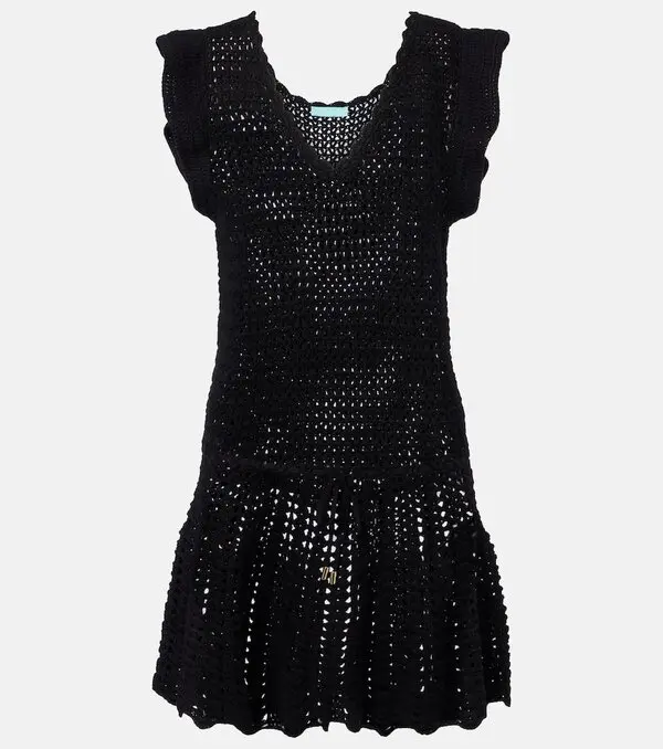 Melissa Odabash Bailey Knitted Cotton Minidress - Black