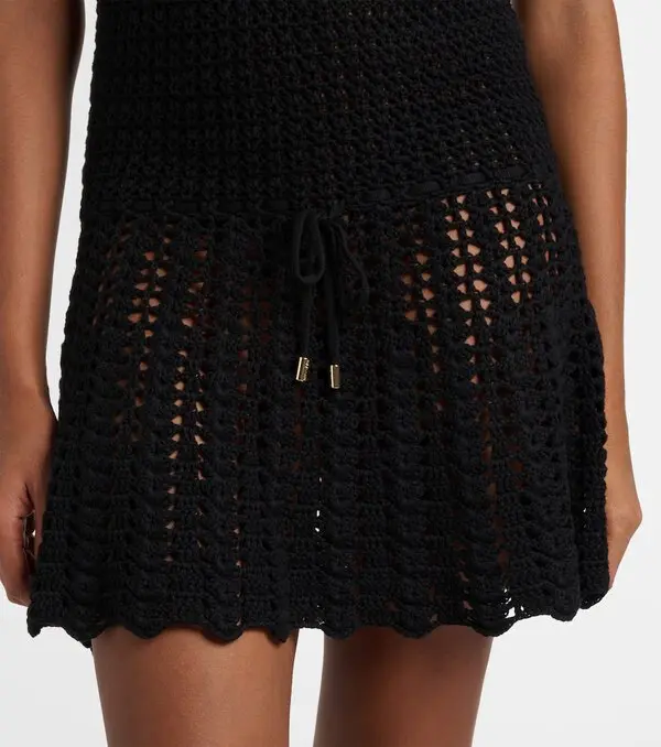 Melissa Odabash Bailey Knitted Cotton Minidress - Black