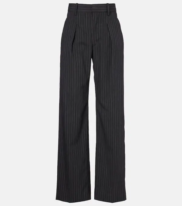 Isabel Marant Pinstriped Wool-blend Straight Pants
