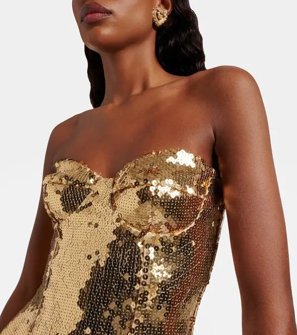 Dolce & Gabbana Sequined Bustier Dress
