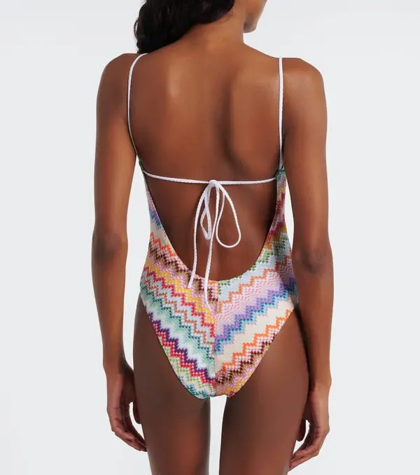 Missoni Zig Zag Lamé Swimsuit - Multicoloured
