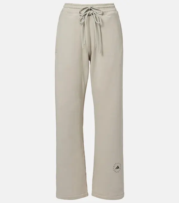 Adidas By Stella McCartney Cotton Jersey Sweatpants - Grey