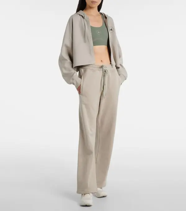 Adidas By Stella McCartney Cotton Jersey Sweatpants - Grey