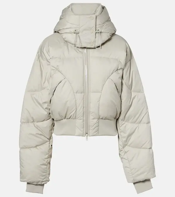 Adidas By Stella McCartney Quilted Cropped Puffer Jacket - Grey