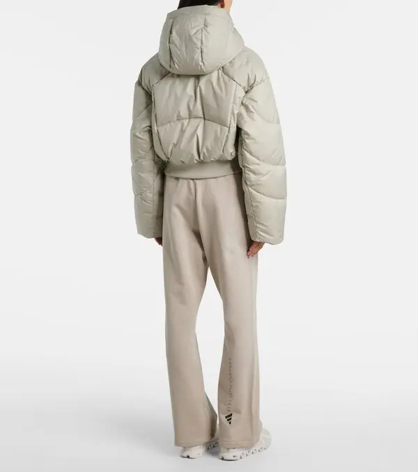 Adidas By Stella McCartney Quilted Cropped Puffer Jacket - Grey