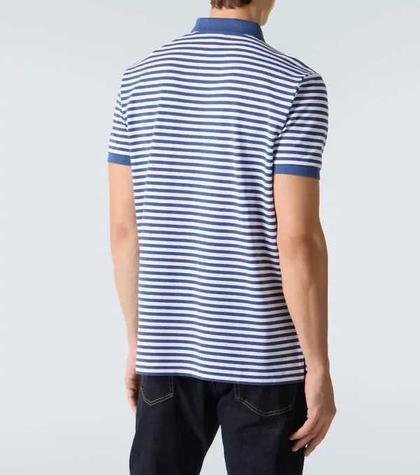 Polo Ralph Lauren Striped Cotton Polo Shirt - Blue