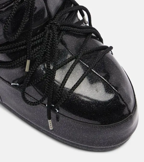 Moon Boot Icon Low Glitter Snow Boots - Black