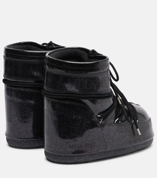 Moon Boot Icon Low Glitter Snow Boots - Black