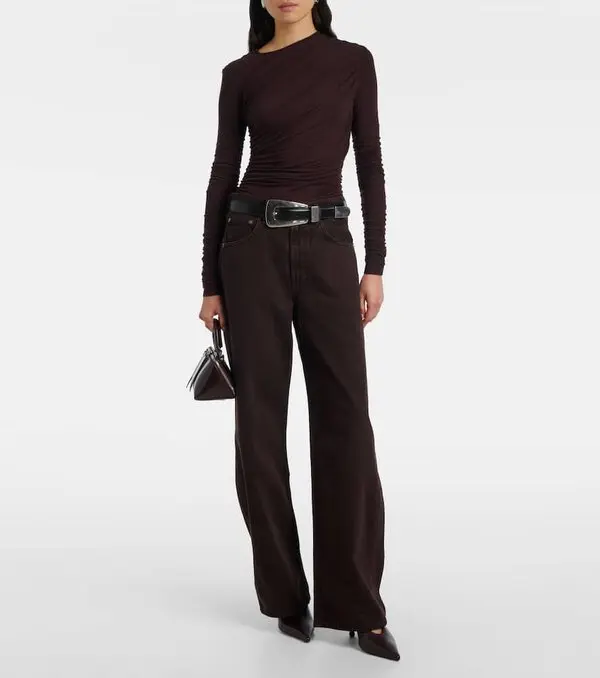 AGOLDE Low Curve Wide-leg Jeans - Brown