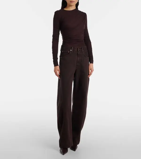 AGOLDE Low Curve Wide-leg Jeans - Brown