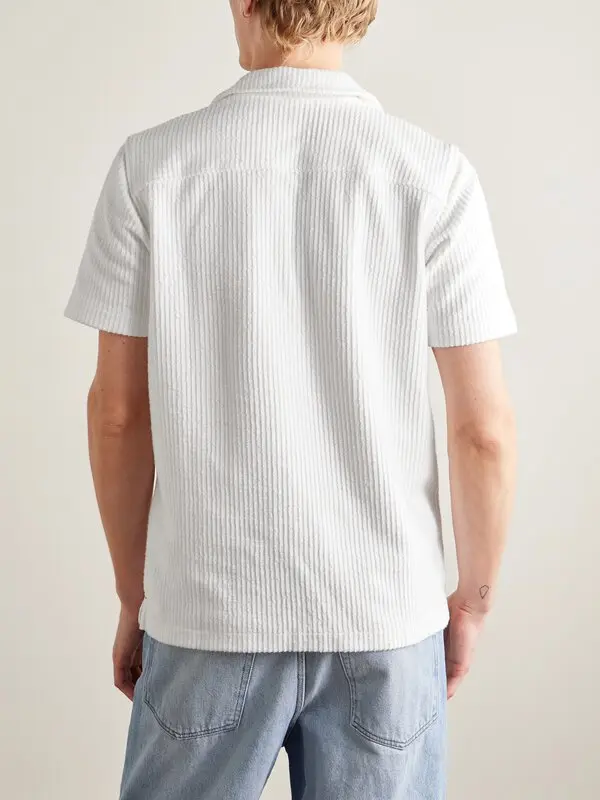 Orlebar Brown Maitan Camp-collar Ribbed Organic Cotton-terry Shirt