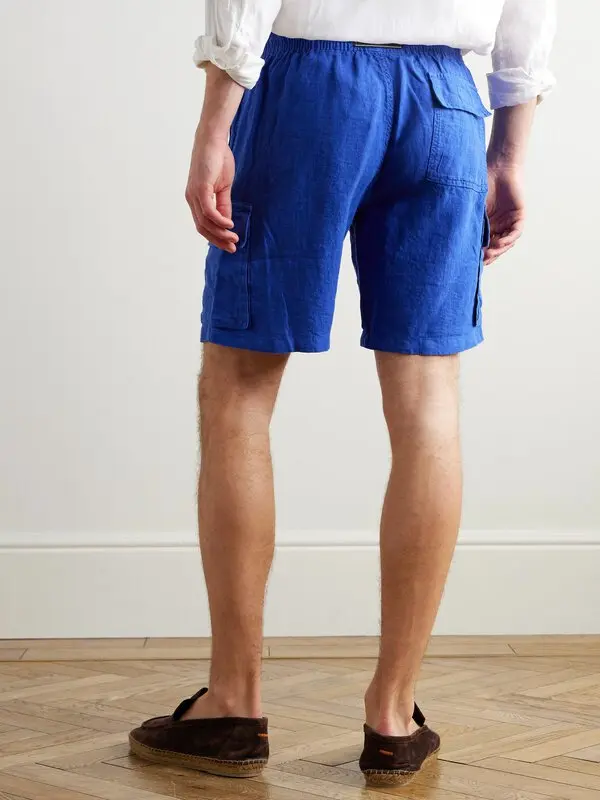 Vilebrequin Straight-leg Linen Cargo Shorts - Blue