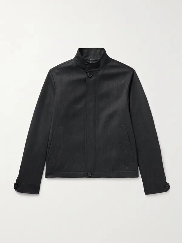 Zegna Nubuck-trimmed Virgin Wool-twill Jacket