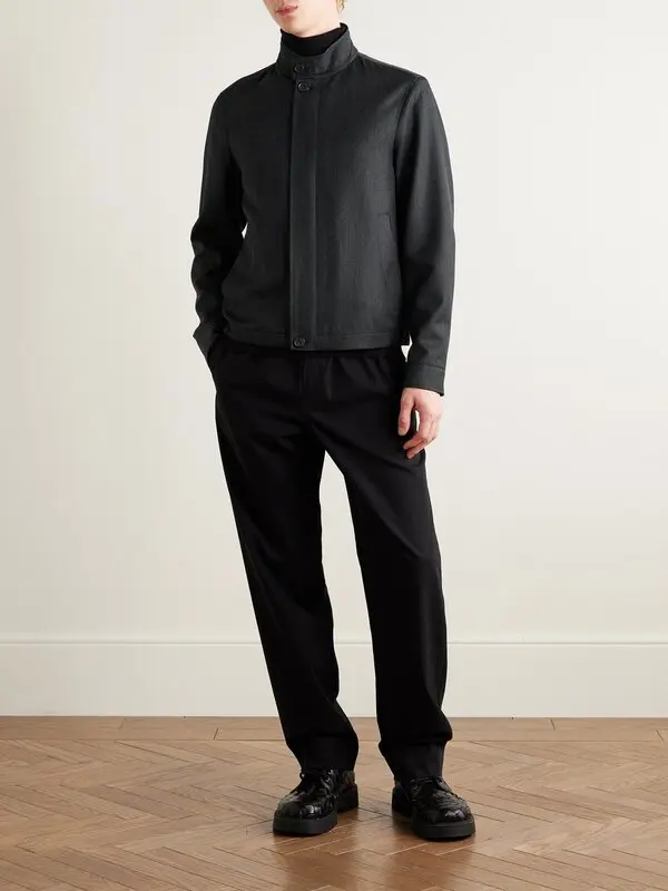Zegna Nubuck-trimmed Virgin Wool-twill Jacket