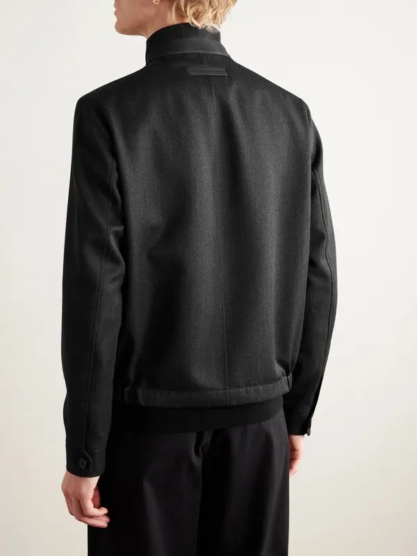 Zegna Nubuck-trimmed Virgin Wool-twill Jacket