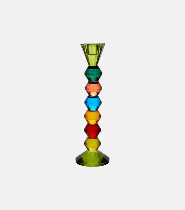 LES-OTTOMANS Crystal Candle Holder - Multicoloured