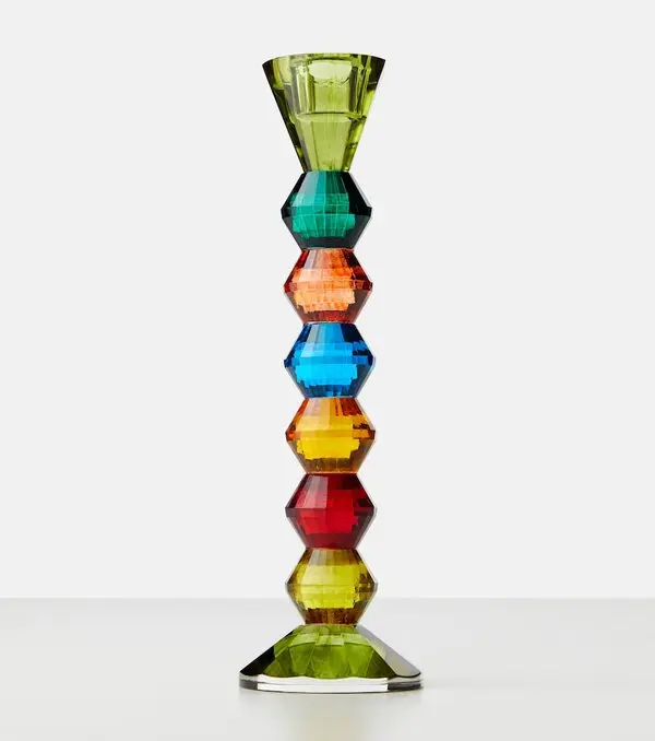 LES-OTTOMANS Crystal Candle Holder - Multicoloured