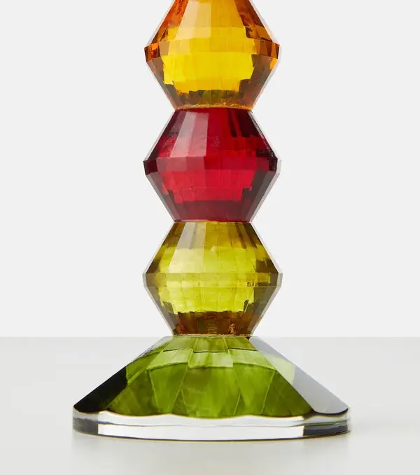 LES-OTTOMANS Crystal Candle Holder - Multicoloured