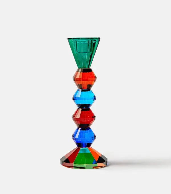 LES-OTTOMANS Crystal Candle Holder - Multicoloured