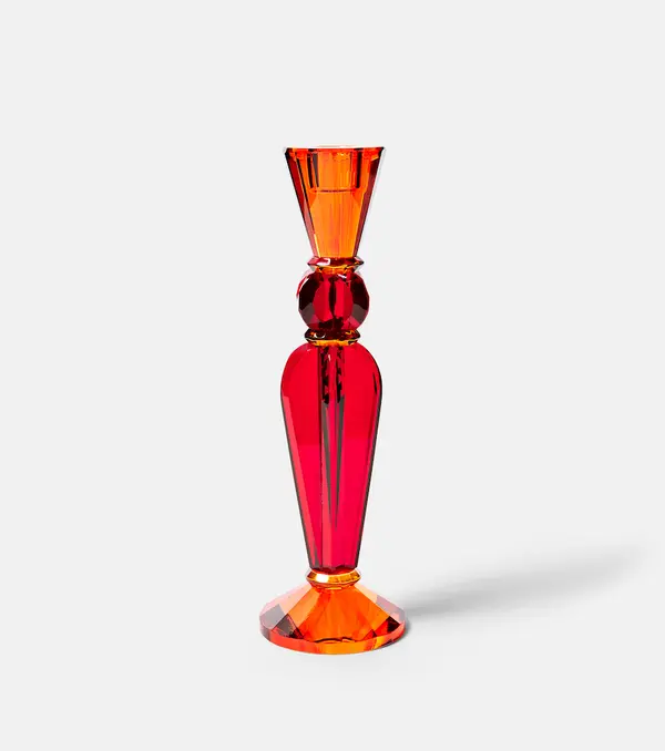 LES-OTTOMANS Crystal Candle Holder - Red