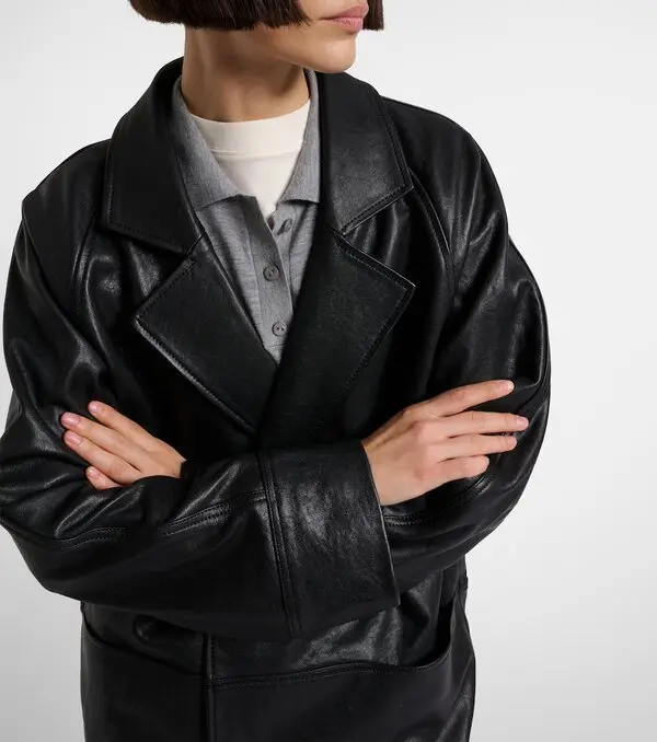 FRAME Oversized Leather Jacket