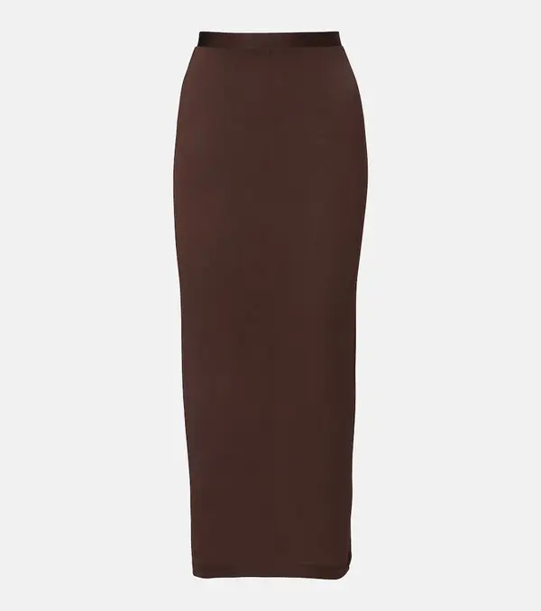 Wardrobe.NYC Sheer Midi Skirt - Brown