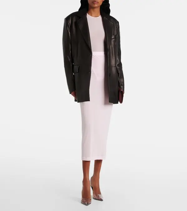 Wardrobe.NYC Sheer Midi Skirt - Pink