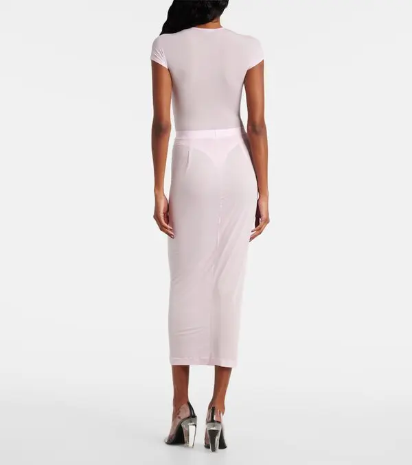 Wardrobe.NYC Sheer Midi Skirt - Pink