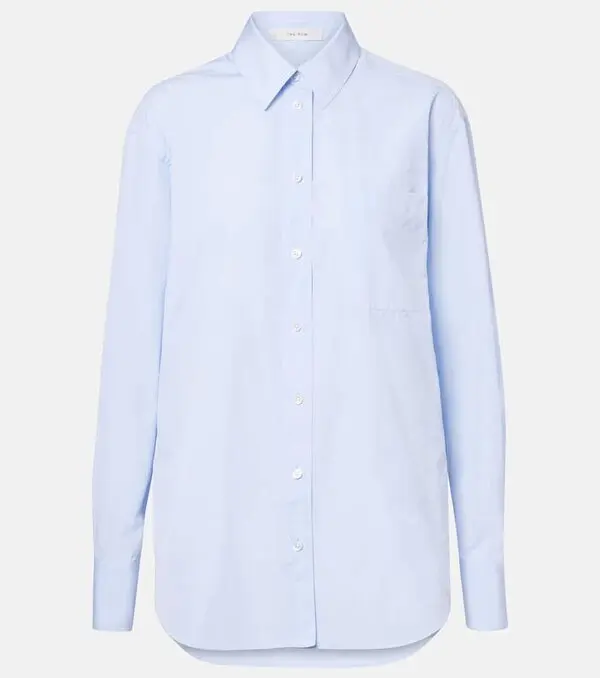 THE ROW Gavina Cotton Chambray Shirt - Blue