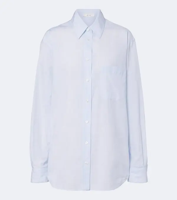 THE ROW Gavina Cotton Chambray Shirt - Blue
