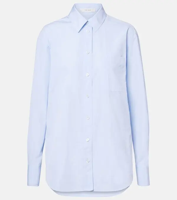 THE ROW Gavina Cotton Chambray Shirt - Blue