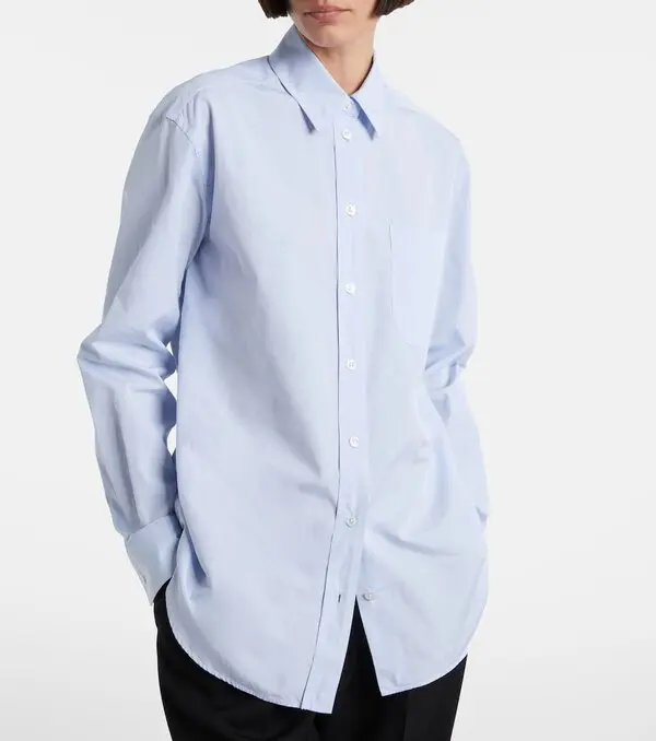 THE ROW Gavina Cotton Chambray Shirt - Blue
