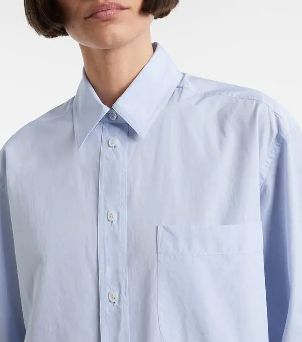 THE ROW Gavina Cotton Chambray Shirt - Blue