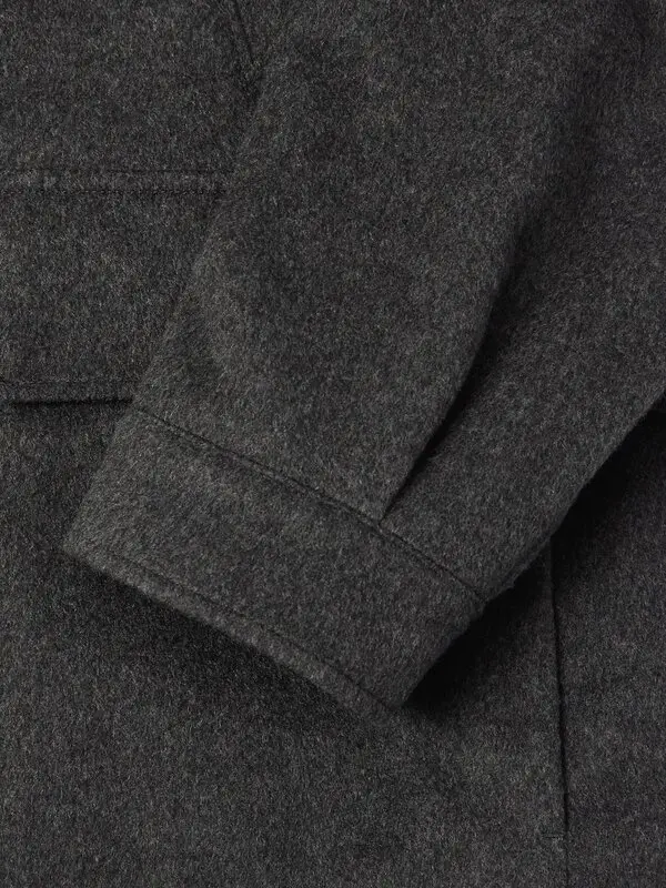 Zegna Padded Oasi Cashmere Coat With Suede Trim