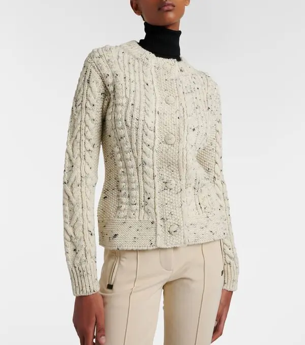 Moncler Cable-knit Wool Cardigan