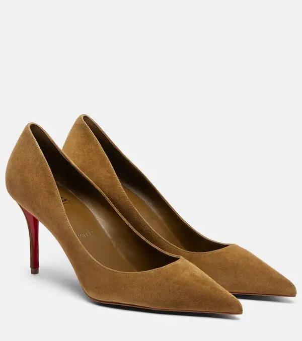CHRISTIAN LOUBOUTIN Miss Z 80 Suede Pointed Toe Pumps - Brown
