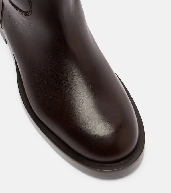 Paris Texas Shearling-trimmed Leather Knee-high Boots