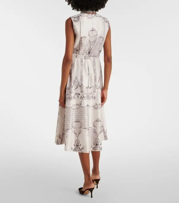 Max Mara Ambuto Printed Midi Dress - Beige