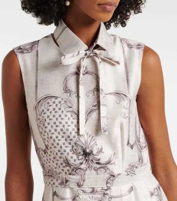 Max Mara Ambuto Printed Midi Dress - Beige