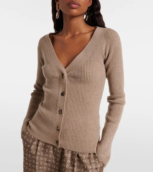 Max Mara Gioiosa Wool And Cashmere-blend Cardigan - Beige