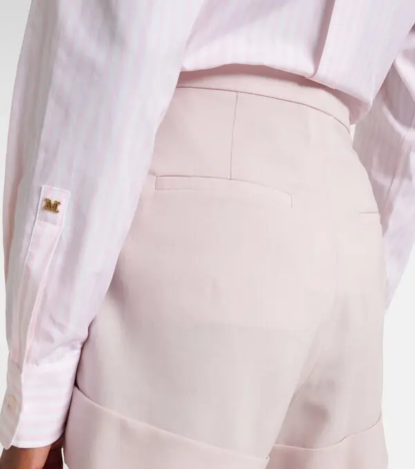 Max Mara Celebre Wool-blend Shorts - Pink