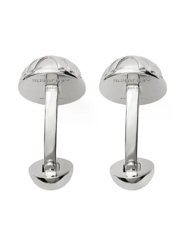 Burberry Engraved Check Cufflinks